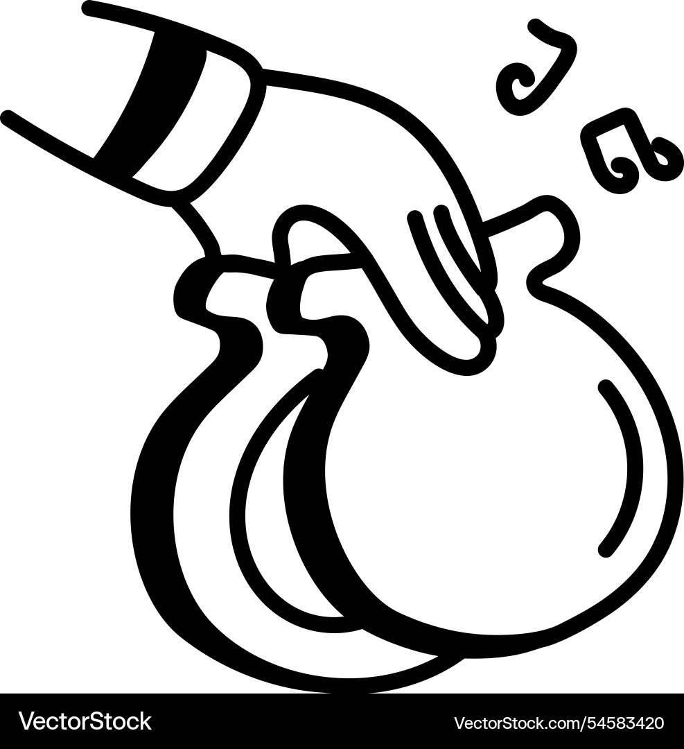 A hand drawn icon of castanets Royalty Free Vector Image