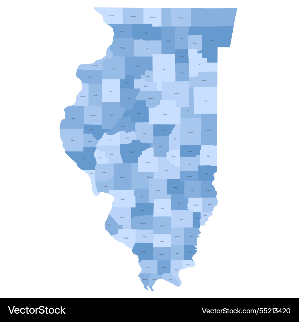 Administrative map of illinois il Royalty Free Vector Image