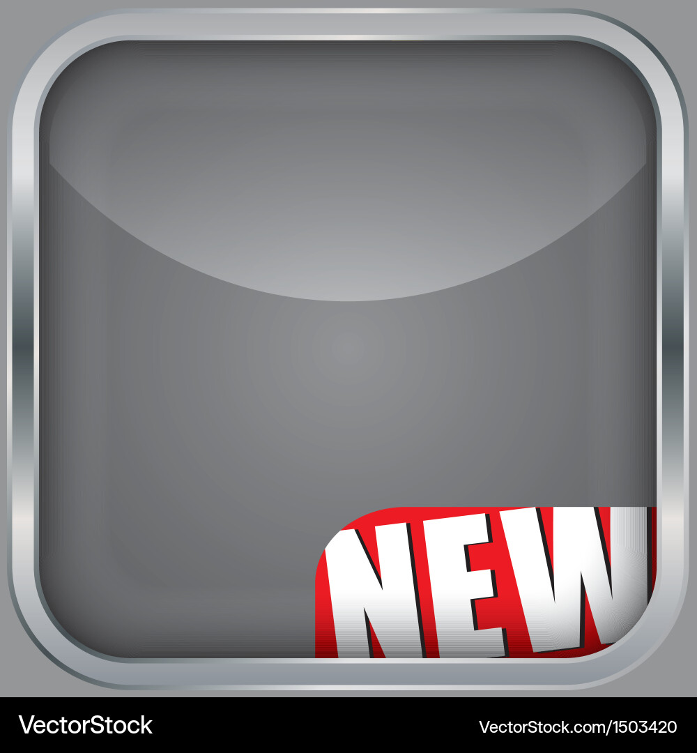 Blank app icon with new ribbon Royalty Free Vector Image