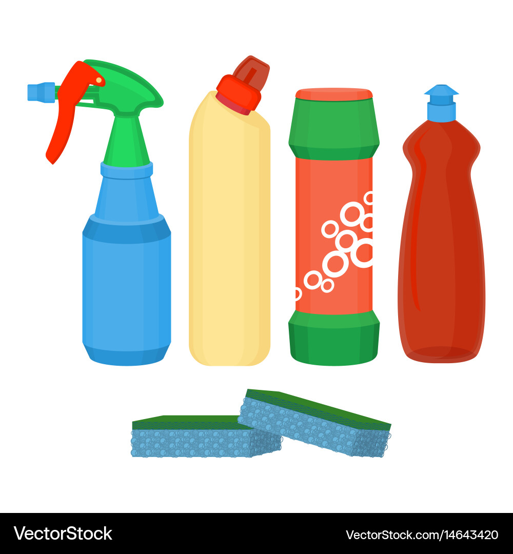 Cleaning spray chemical washing liquid detergent Vector Image
