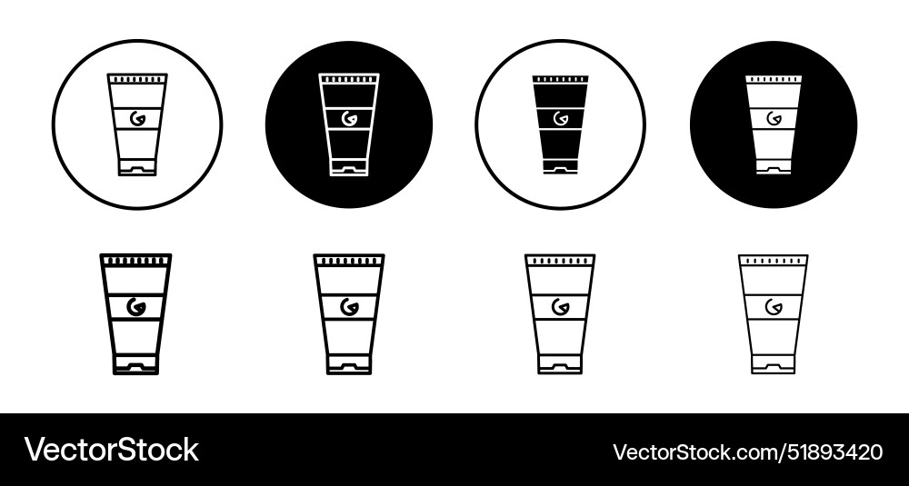 Cream tube icon set collection outline Royalty Free Vector