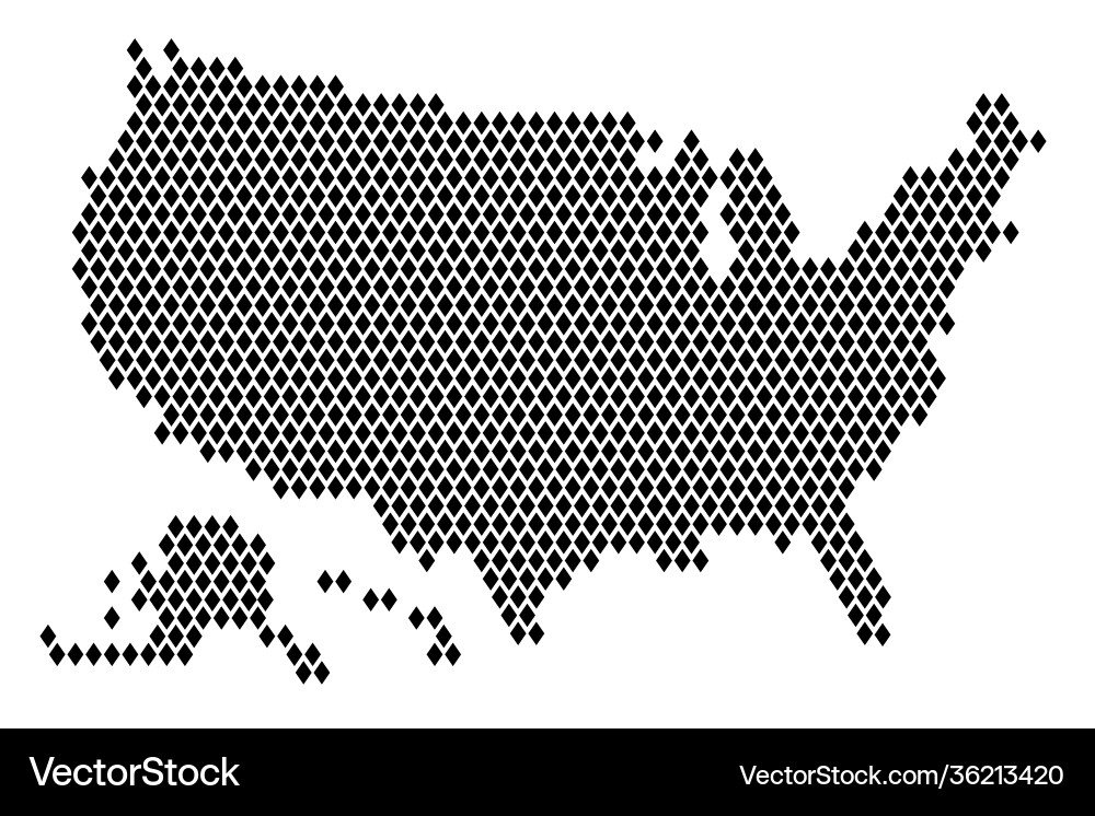 Dot map united states america Royalty Free Vector Image