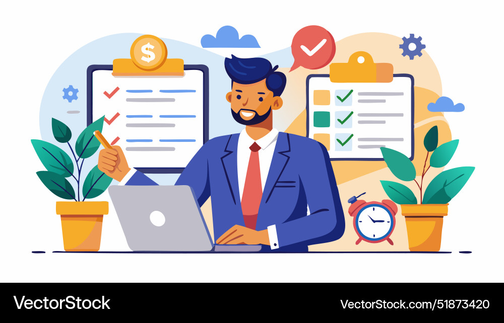 Efficient task management for business success Vector Image