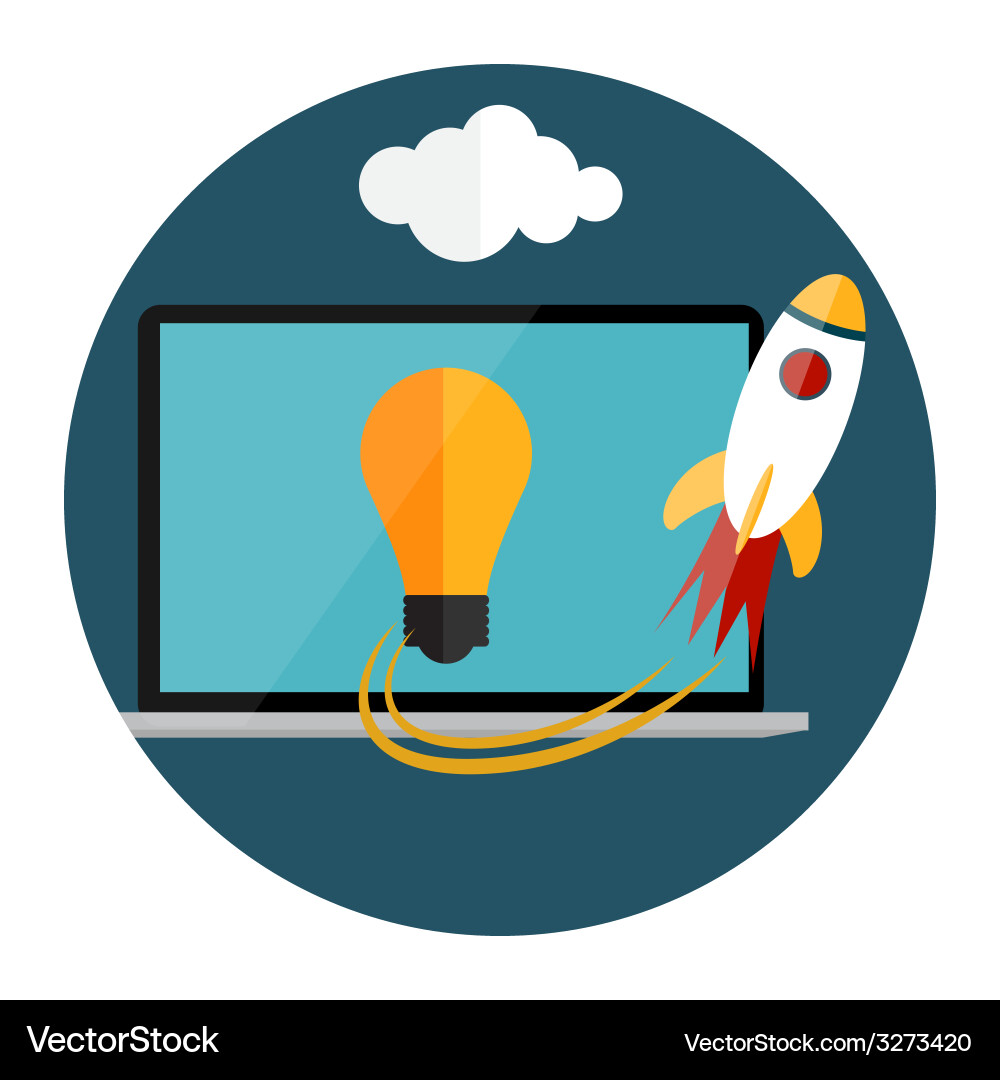 Quick start up flat concept eps10 Royalty Free Vector Image