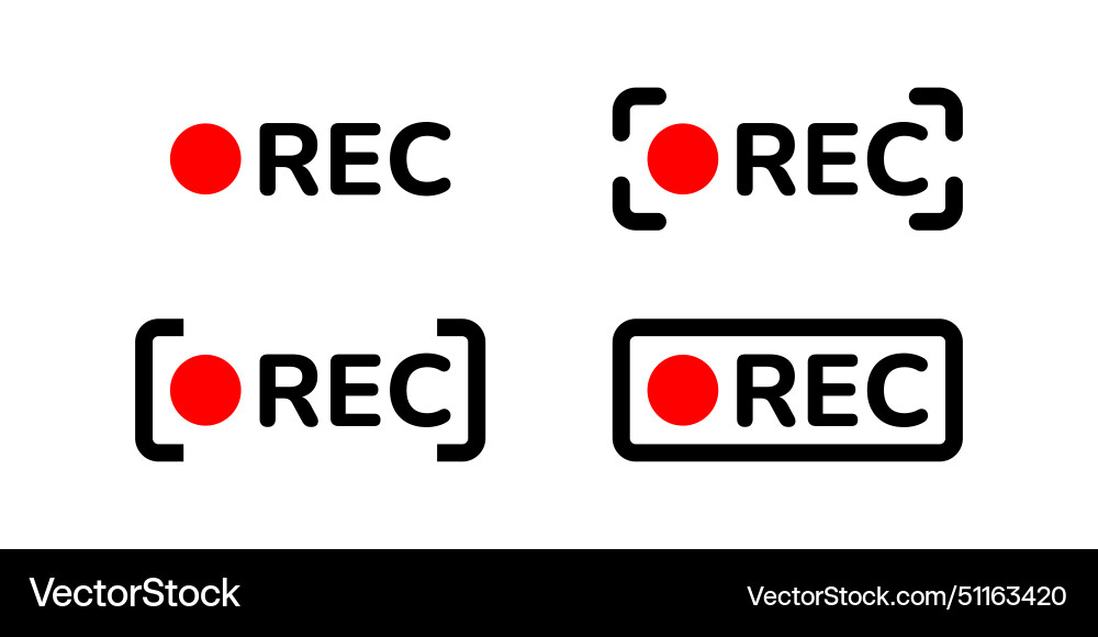 Red dot recording sign or framed Royalty Free Vector Image