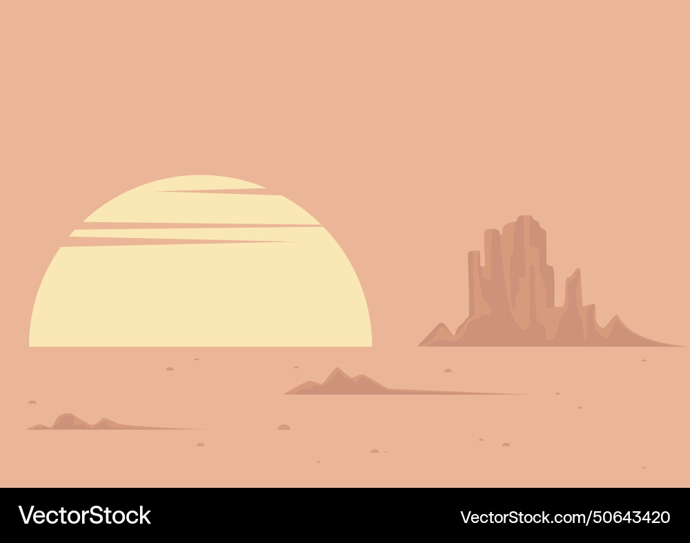 Rocky desert morning landscape Royalty Free Vector Image