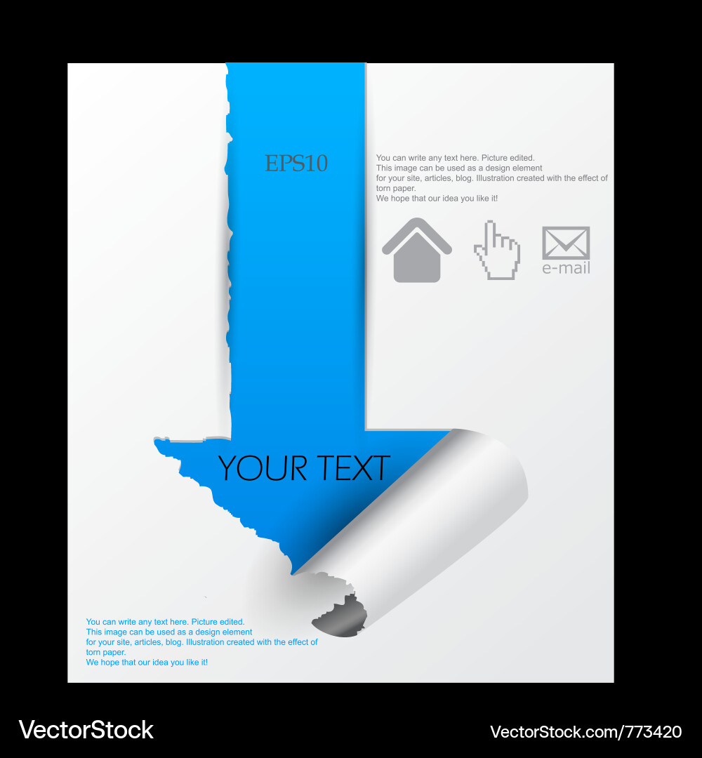 Torn Paper Sheet with Arrow Royalty Free Vector Image