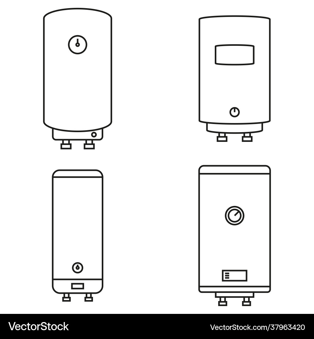 Water Heater Icons Set Royalty Free Vector Image