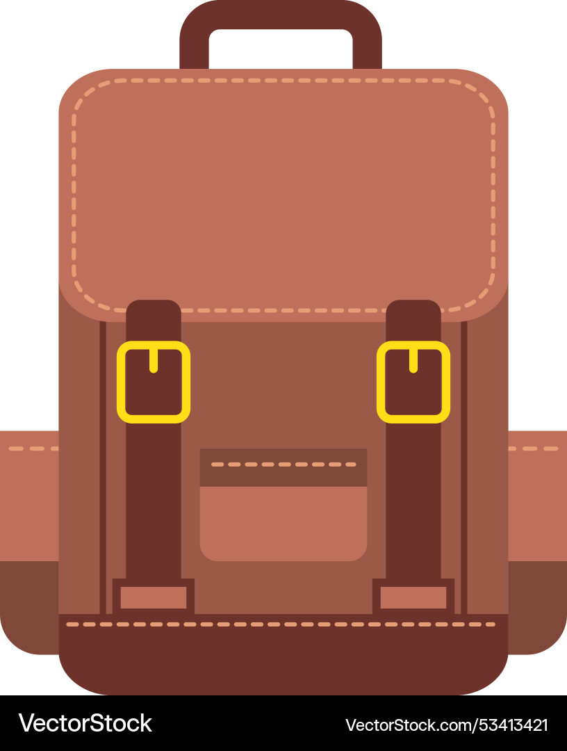 Brown leather backpack Royalty Free Vector Image
