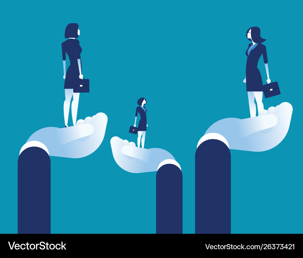 Business people and partnership with supporting Vector Image