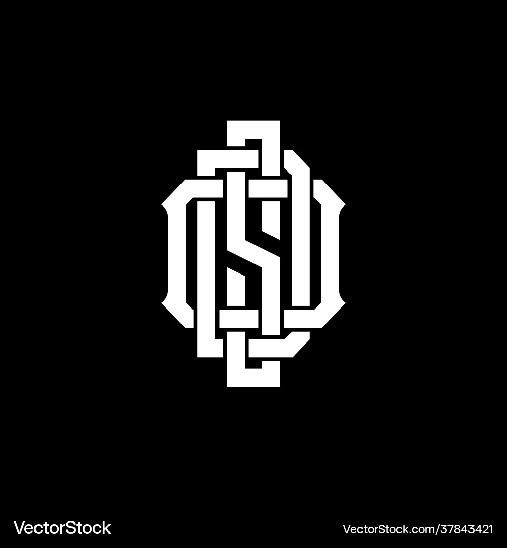 Creative monogram letter dos icon logo Royalty Free Vector
