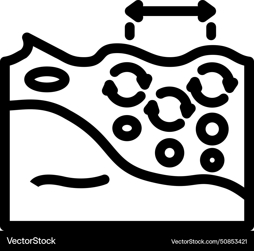 Current Generator Tidal Power Line Icon Royalty Free Vector
