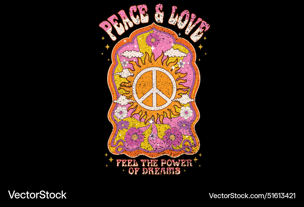 Peace and love spring flower Royalty Free Vector Image