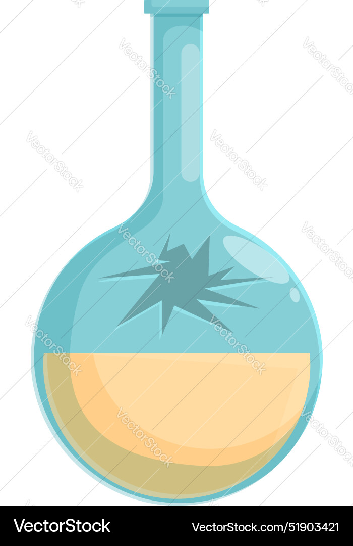 Round bottom flask filled with yellow liquid Vector Image