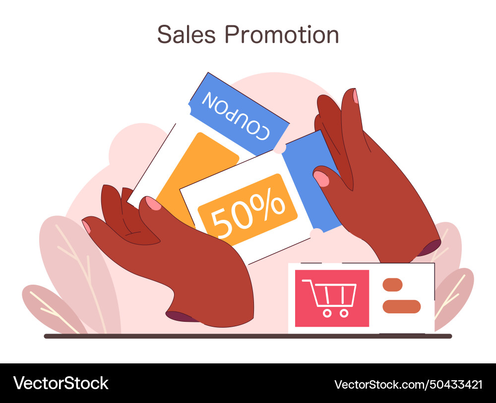 Sales promotion concept flat Royalty Free Vector Image