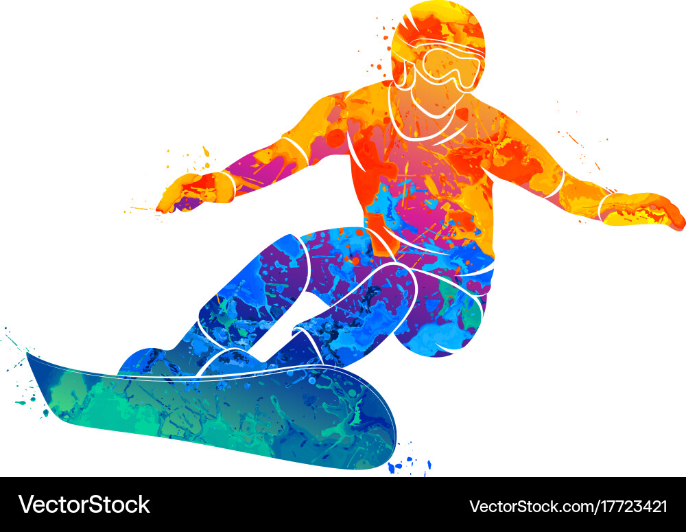 Snowboarder jumping sport Royalty Free Vector Image