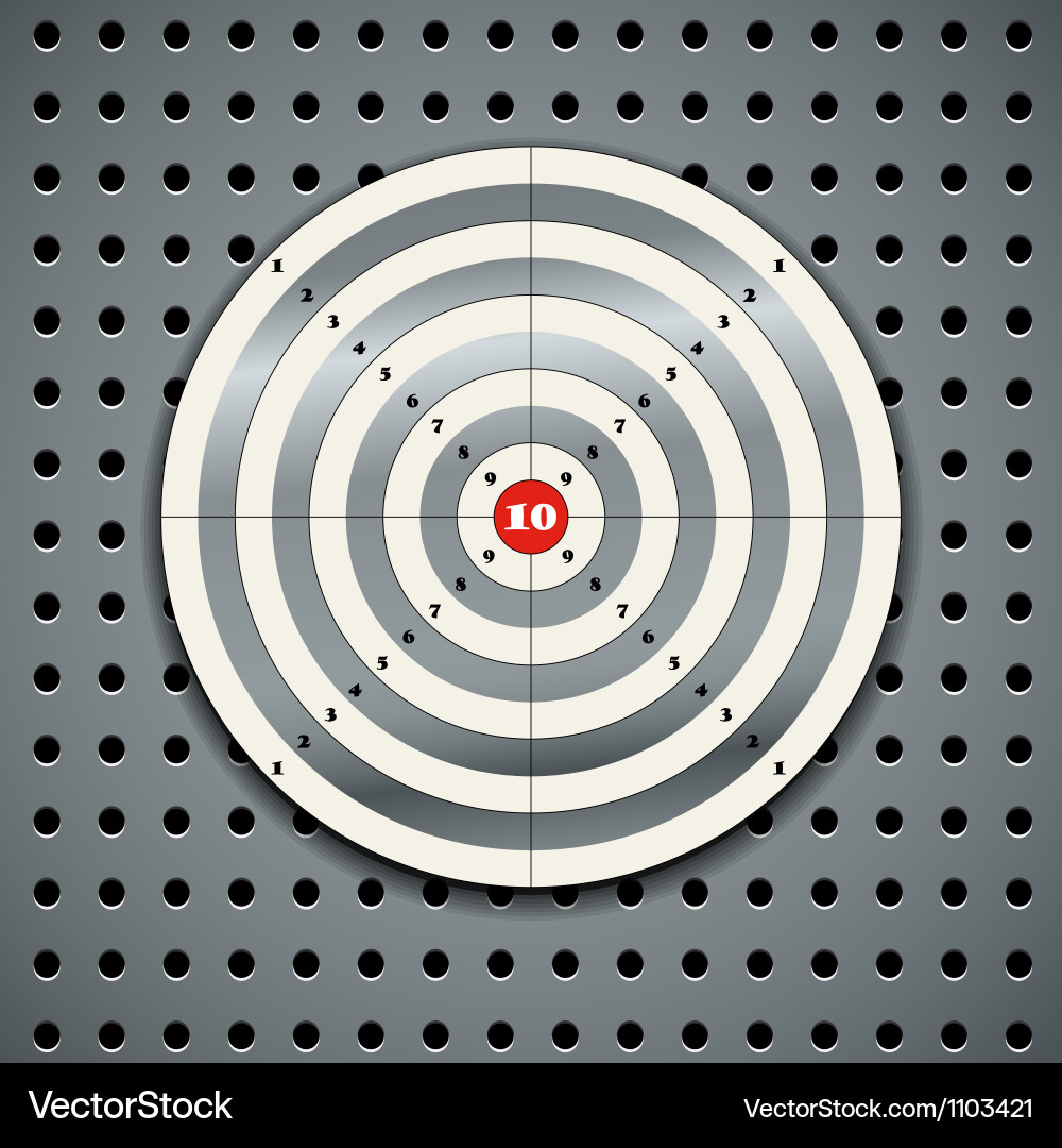 Target on steel background Royalty Free Vector Image