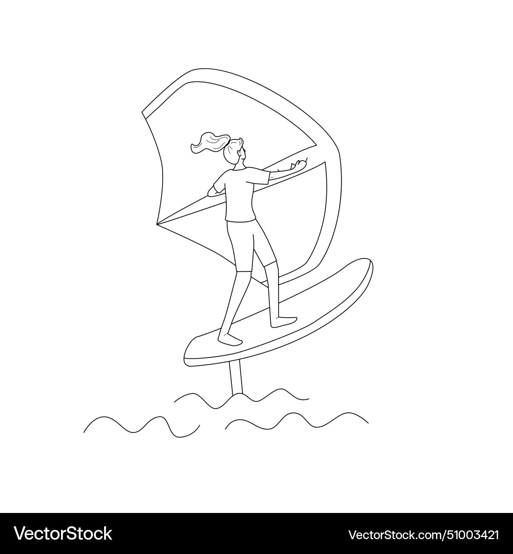 Wing foiling sport Royalty Free Vector Image - VectorStock