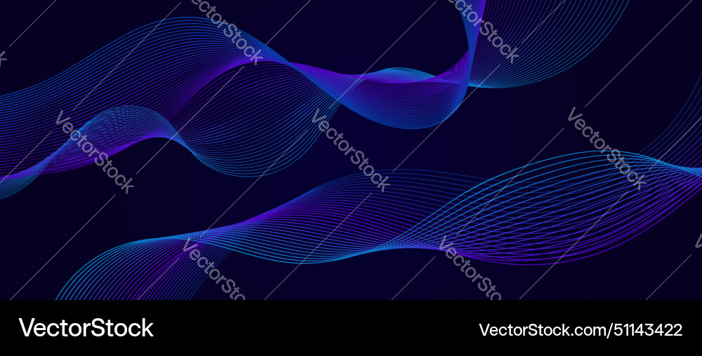 Abstract blue and purple gradient flowing wave Vector Image