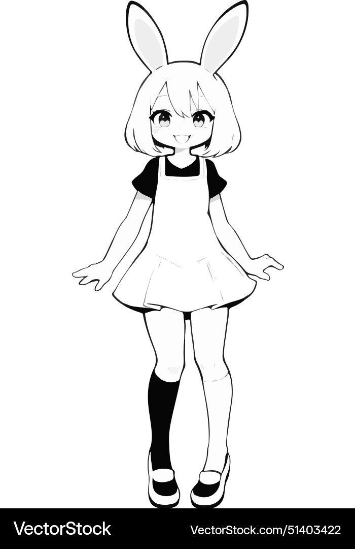 Anime girl rabbit Royalty Free Vector Image - VectorStock