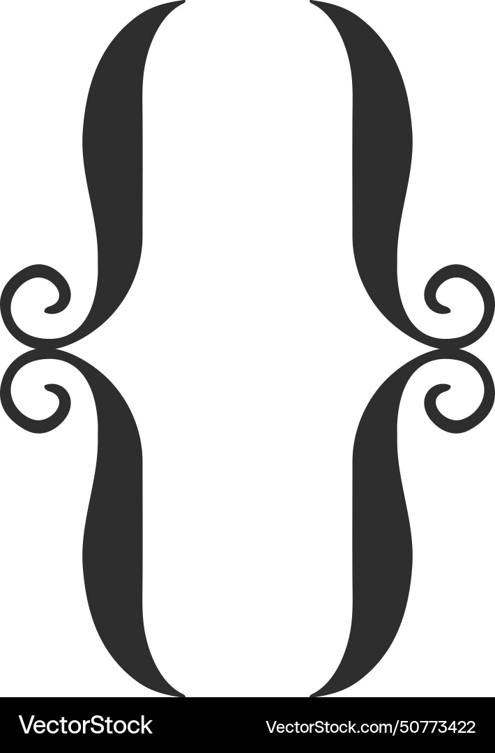 Black brackets curly parenthesis pair elegant Vector Image