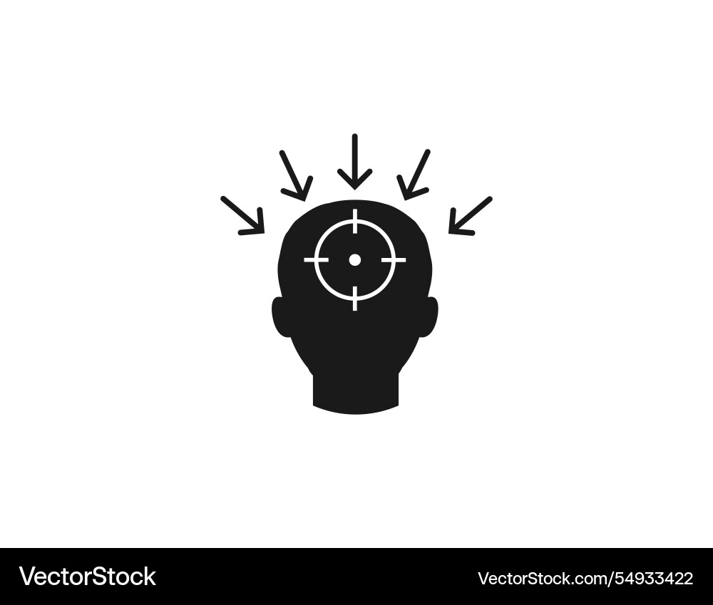 Concentration logical thinking icon Royalty Free Vector