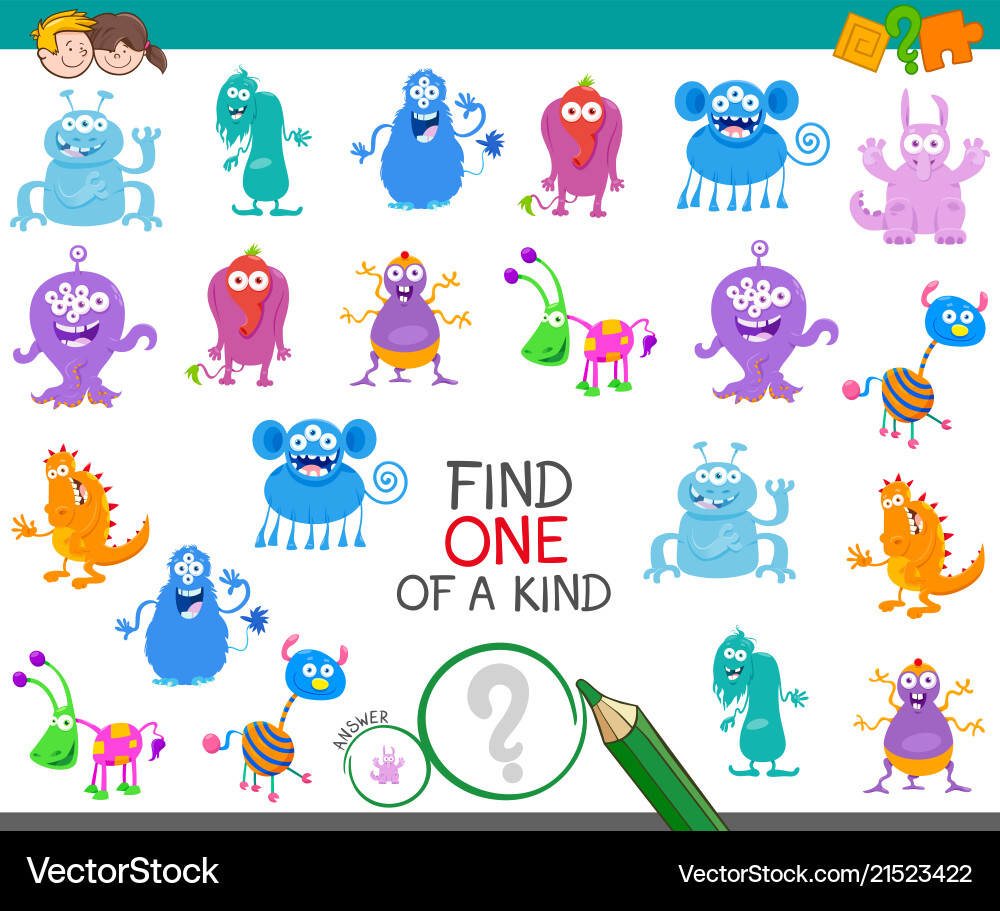 Monster Search Game for Kids Royalty Free Vector Image