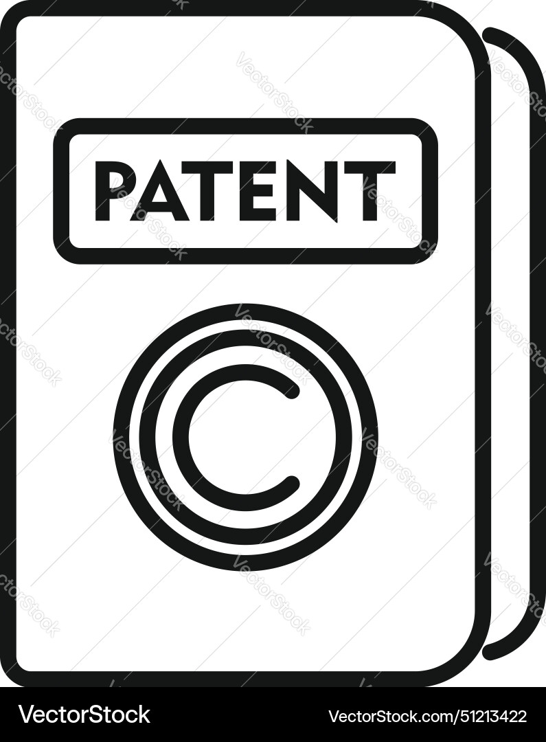 Patent copyright folder icon outline Royalty Free Vector