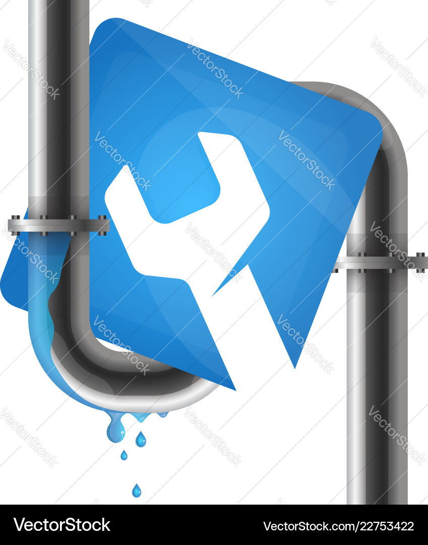 Plumbing repair symbol Royalty Free Vector Image