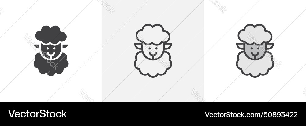 Sheep icon set animal face symbol Royalty Free Vector Image