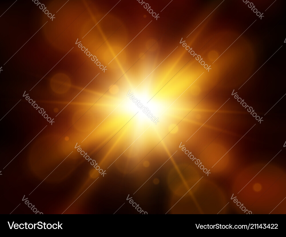 Sun with Dramatic Lens Flare Royalty Free Vector Image