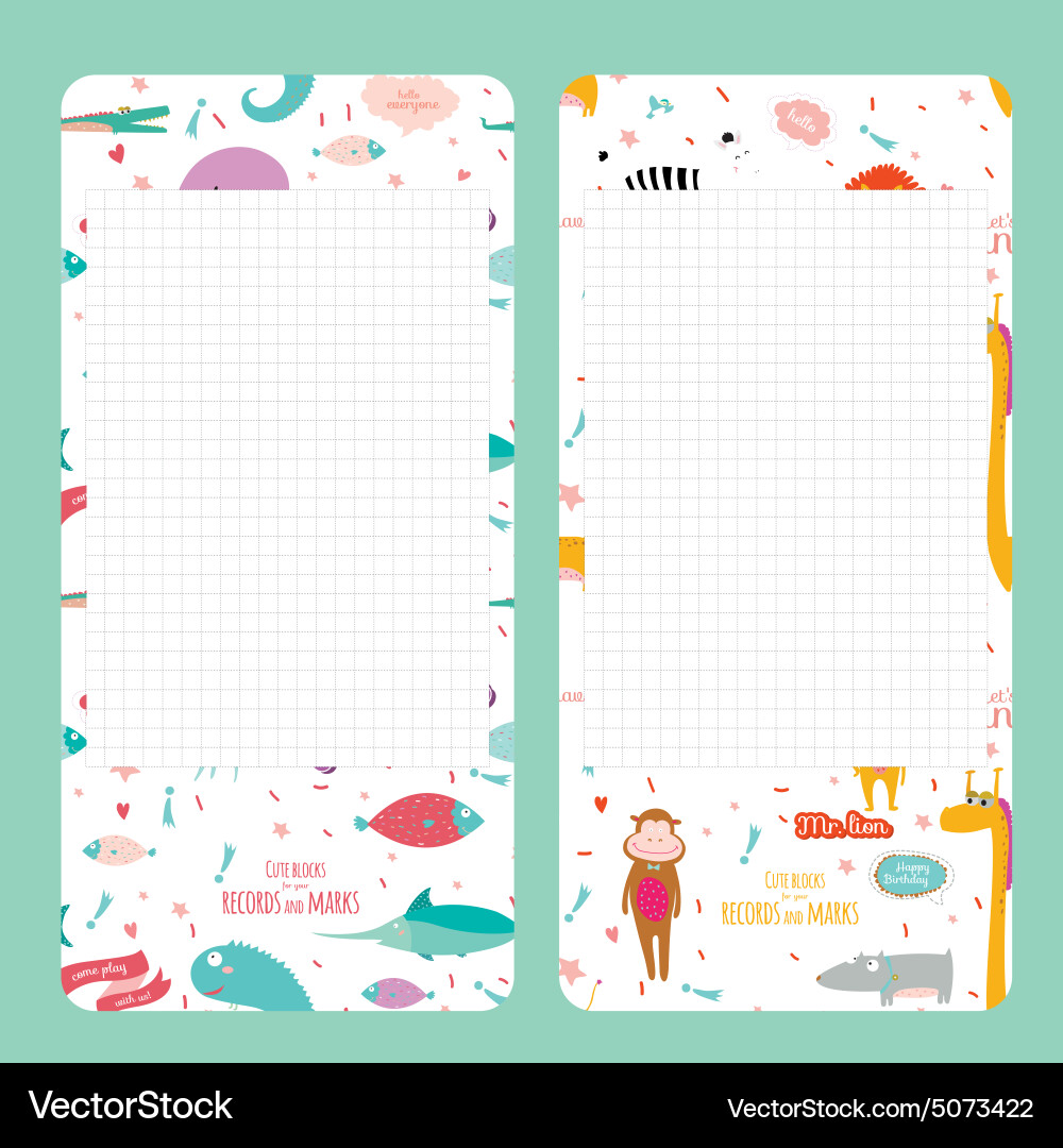 Template for school notebook diary and organizers Vector Image