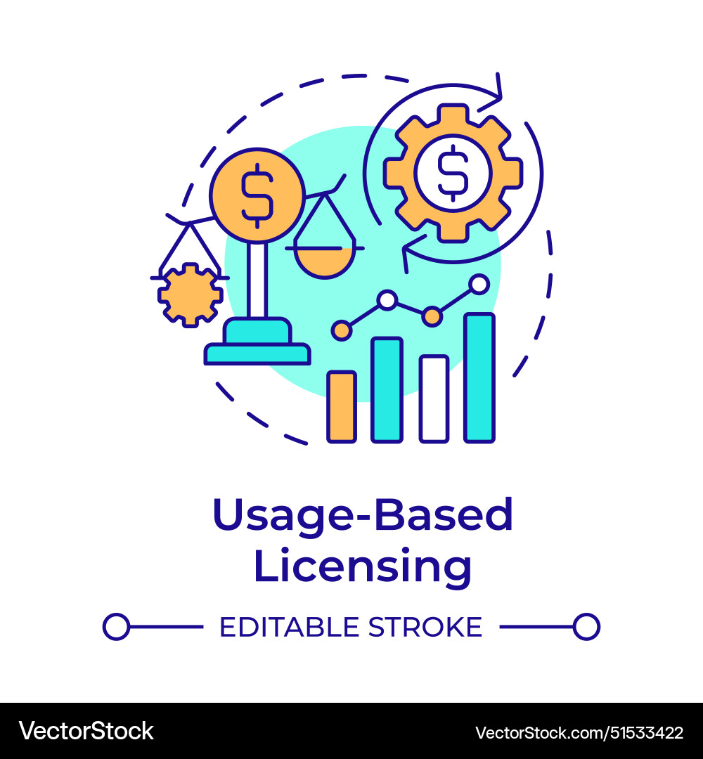 Usage-based licensing multi color concept icon Vector Image