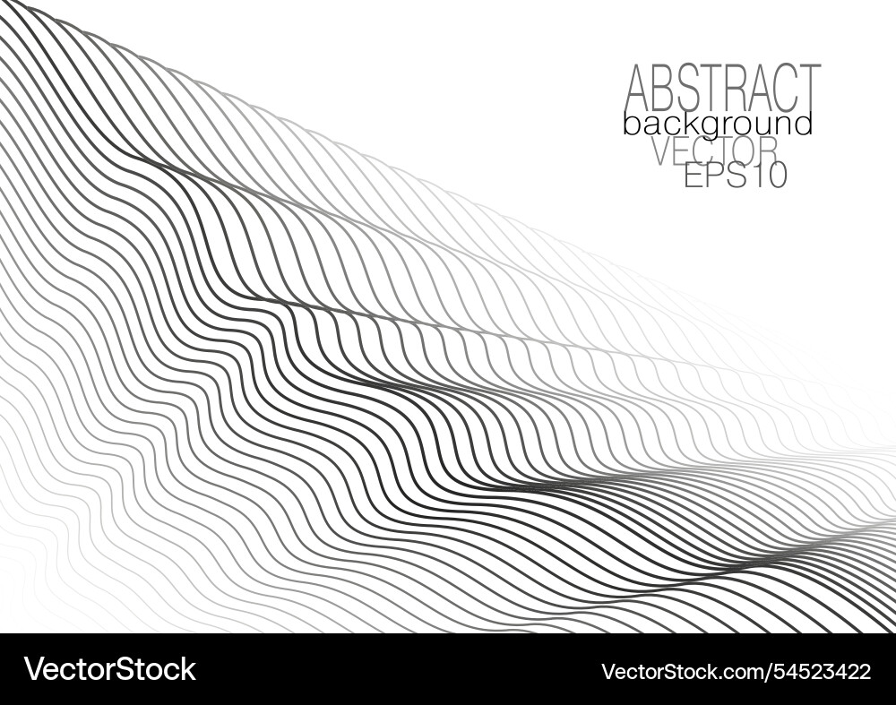 Wavy curves black white pattern monochrome flyer Vector Image