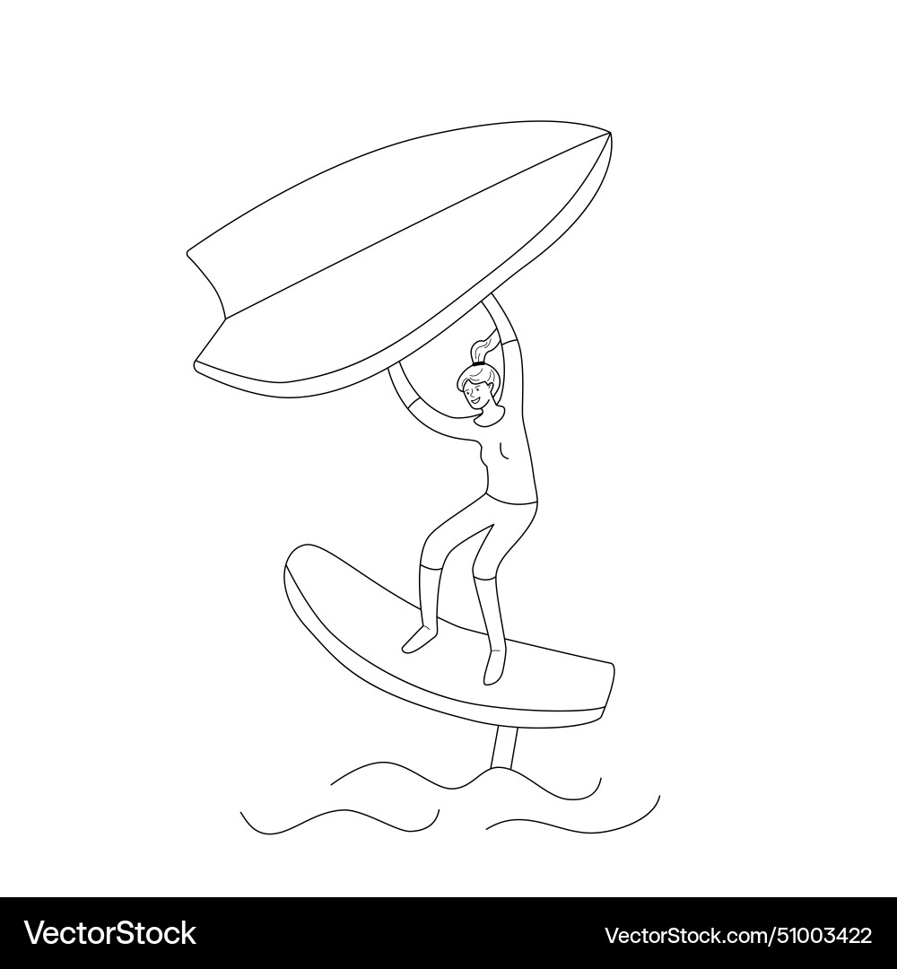 Wing foiling sport Royalty Free Vector Image - VectorStock