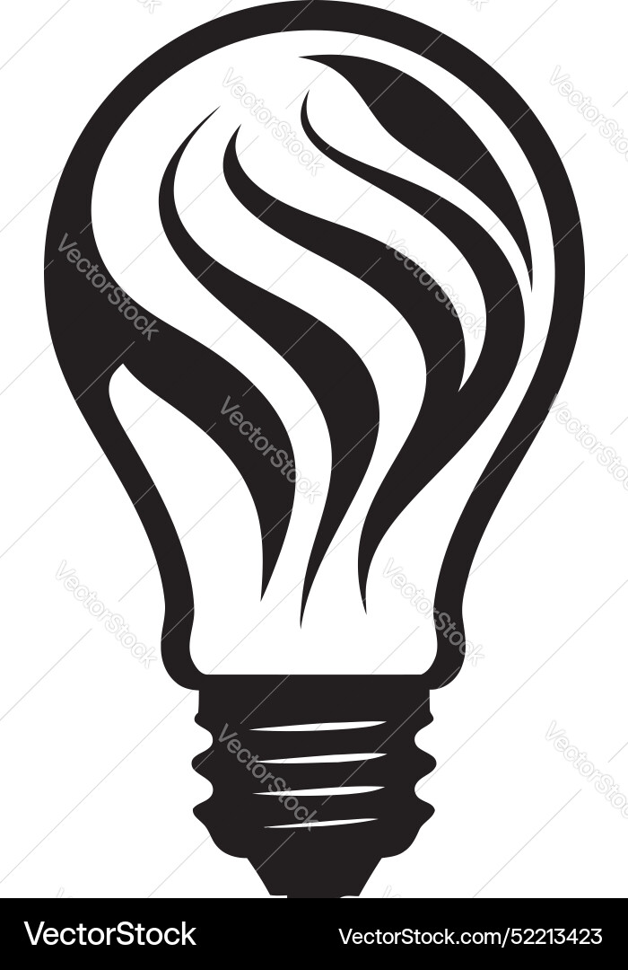 Artistic shadows black bulb logo icon evoke Vector Image