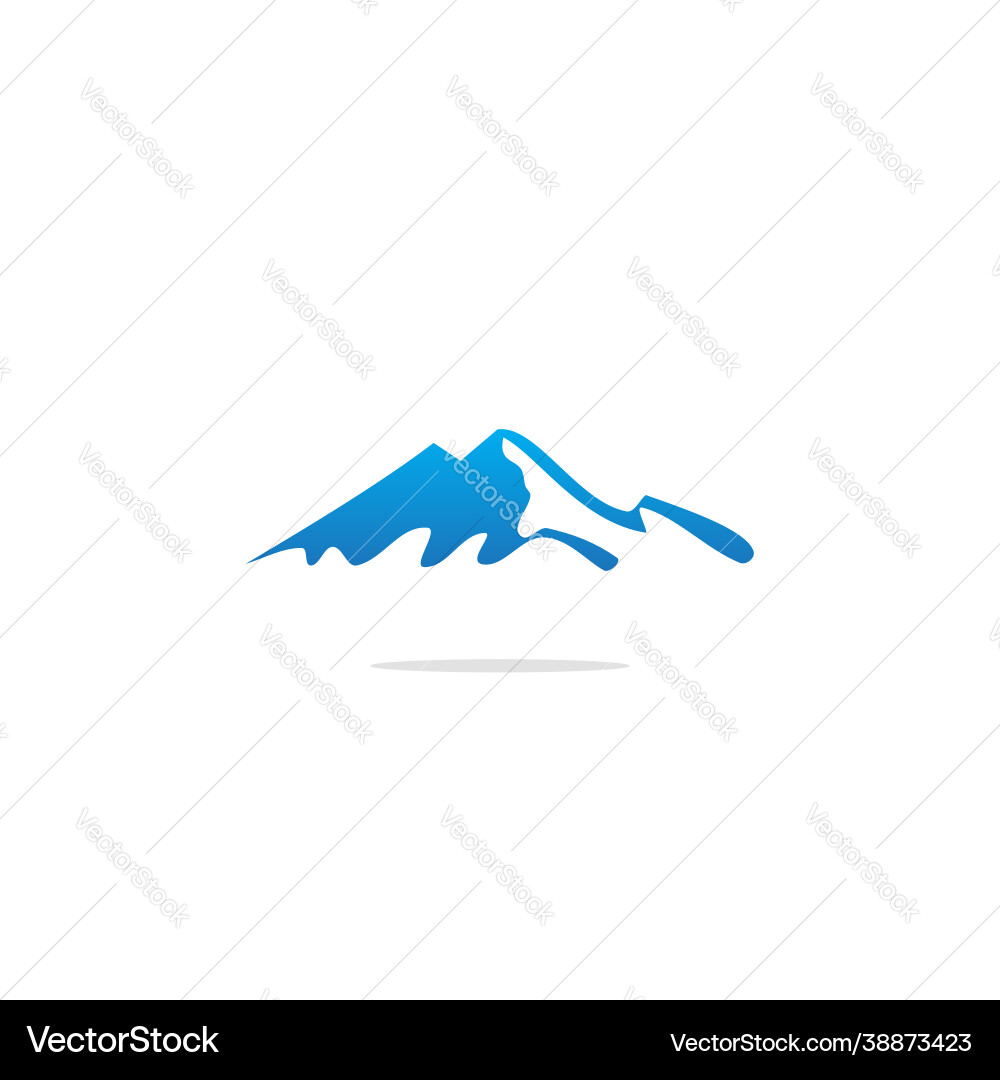 Blue mountain nature logo Royalty Free Vector Image