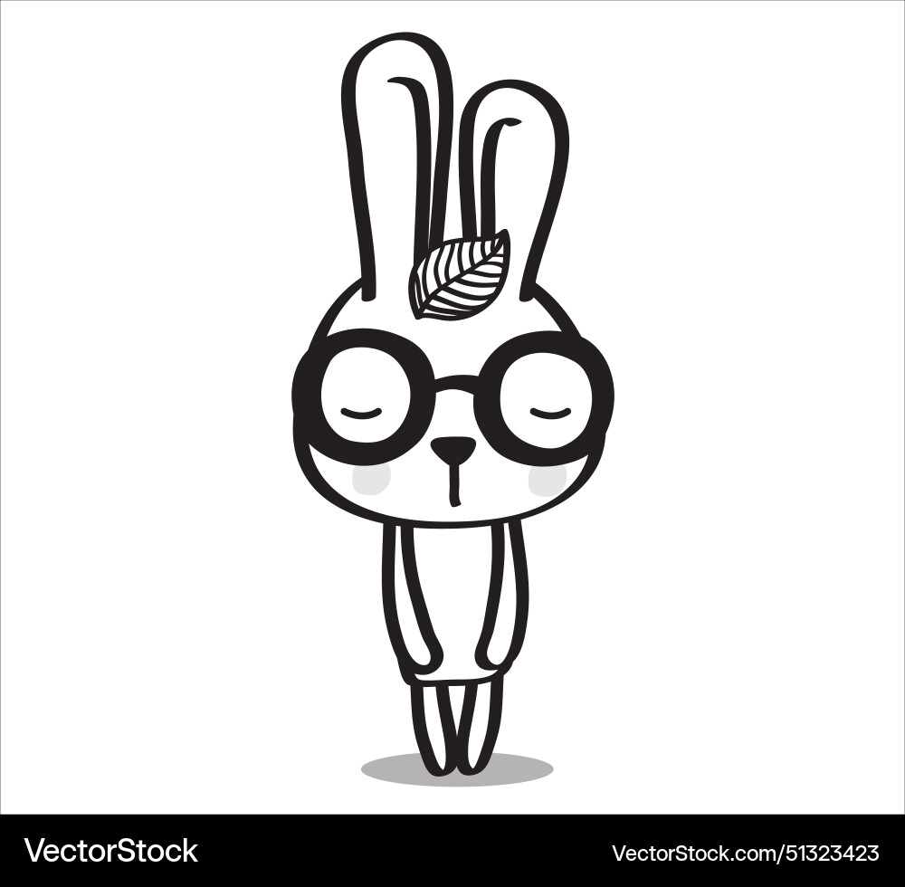 Cute easter white bunny rabbit cartoon collection Vector Image