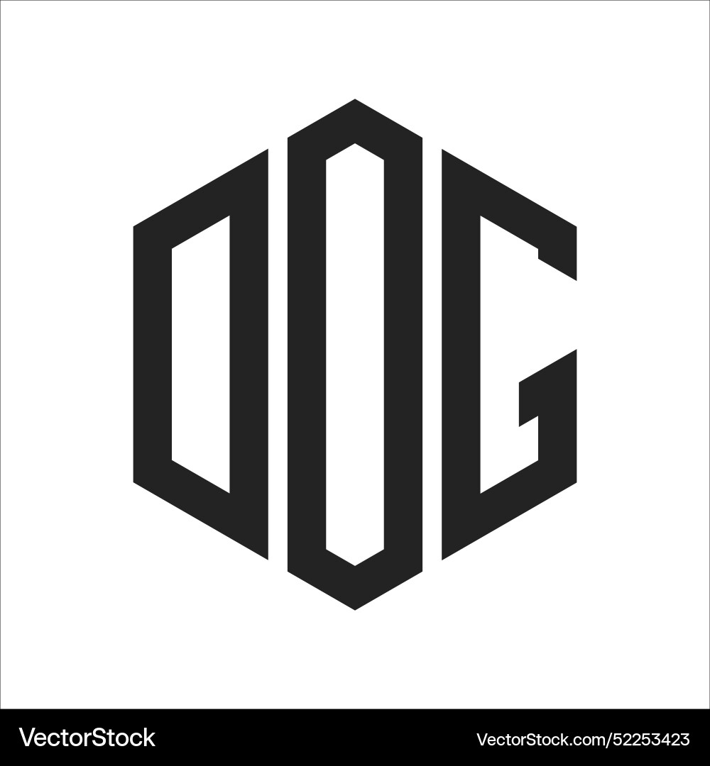 Dog logo design initial letter monogram Royalty Free Vector