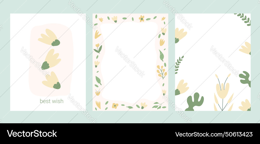 Floral greeting card backgrounds with copy space Vector Image