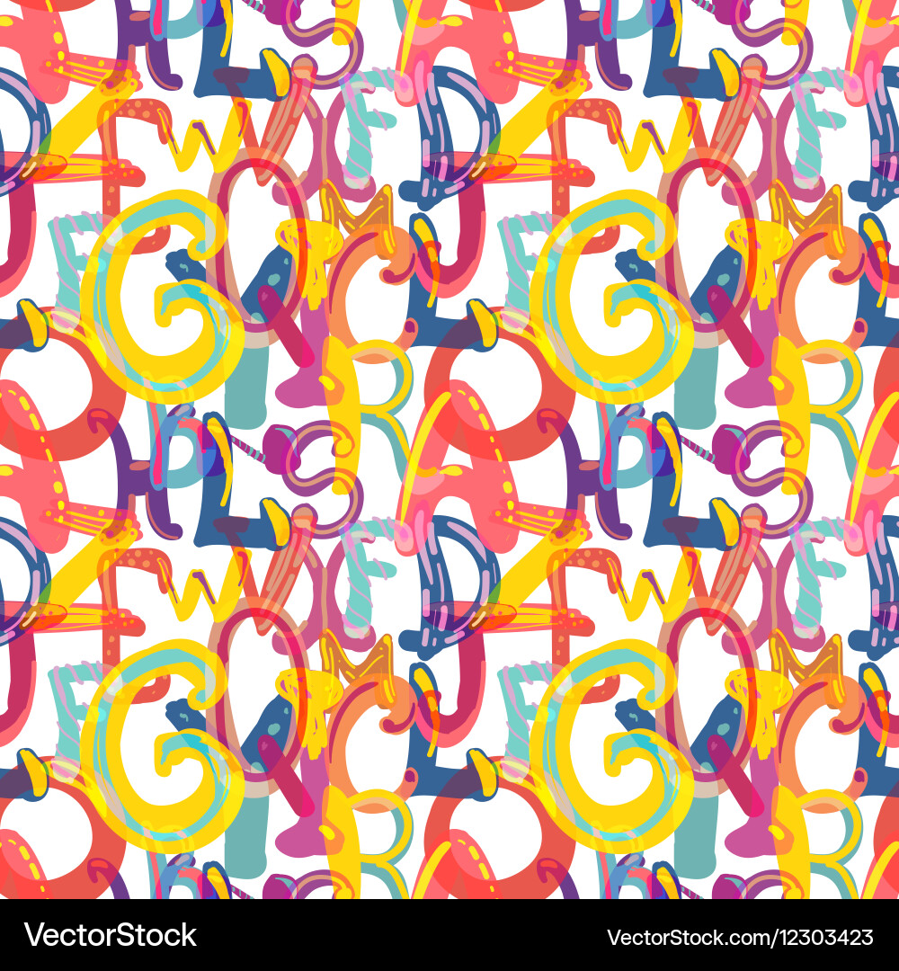 Hand-drawn cute childish letters on white Vector Image