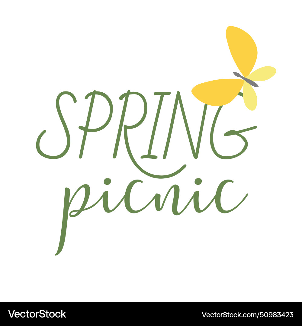 Hand drawn with green lettering Royalty Free Vector Image