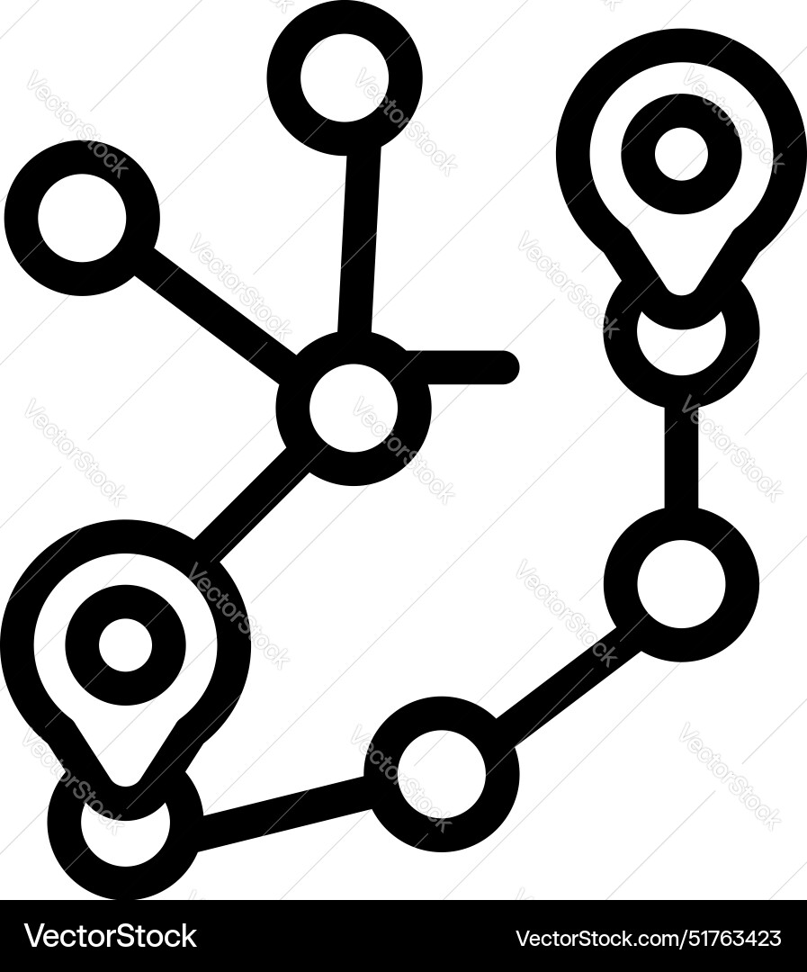 Network connecting with gps location pins icon Vector Image