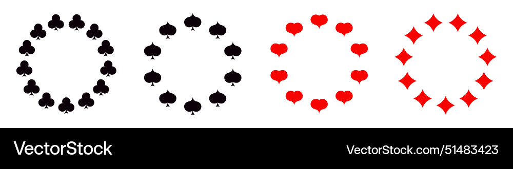 Poker circle frame card gambling round border Vector Image