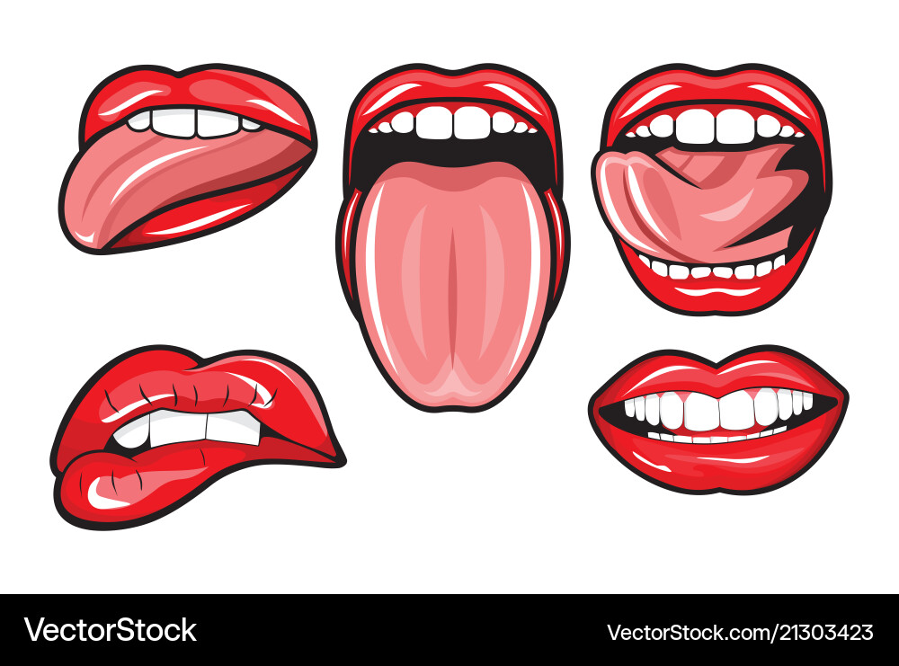 Red lips Royalty Free Vector Image - VectorStock