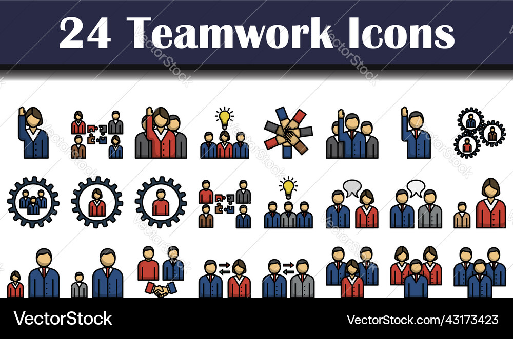 Teamwork icon set Royalty Free Vector Image - VectorStock