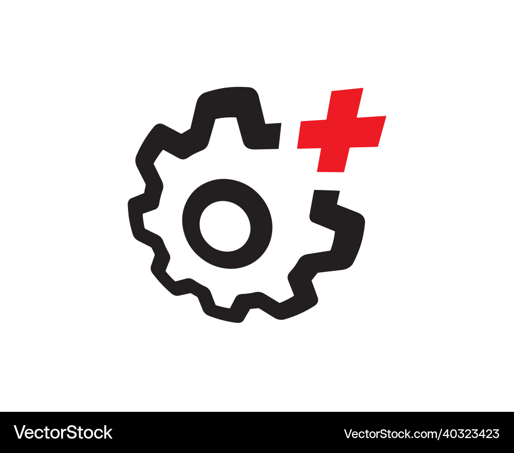 Tech plus logo template design emblem Royalty Free Vector