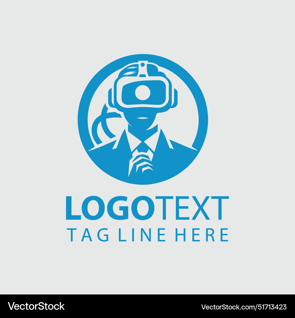 Virtual reality logo Royalty Free Vector Image