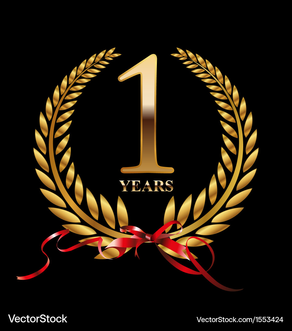 1 year anniversary laurel wreath Royalty Free Vector Image