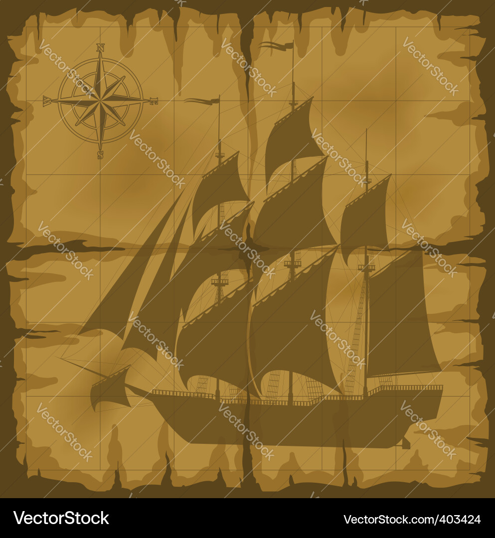 Antique Nautical Map Royalty Free Vector Image